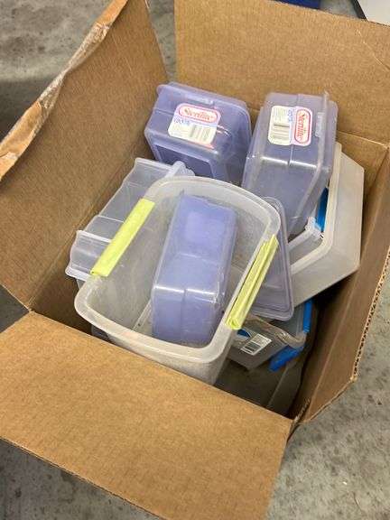 Lg Box Misc Plastic Storage containers - Peterson Land & Auction LLC