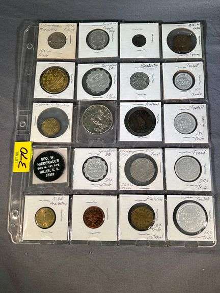 (20) Trade Tokens - mostly SD - Peterson Land & Auction LLC