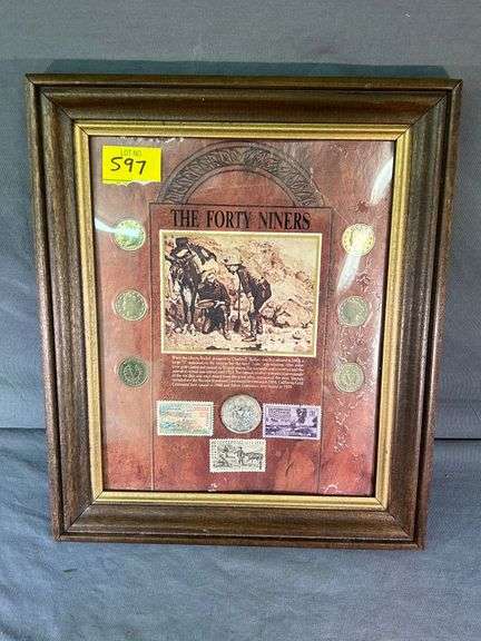 "The Forty Niners" Coin & Stamp Frame - Peterson Land & Auction LLC
