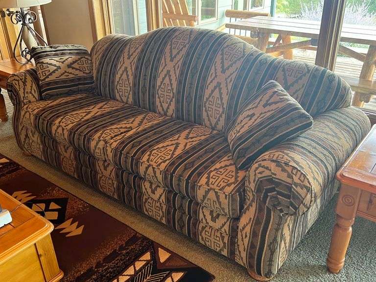 Upholstered Couch - Navajo pattern - Peterson Land & Auction LLC