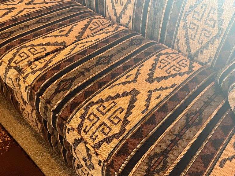 Upholstered Couch - Navajo pattern - Peterson Land & Auction LLC