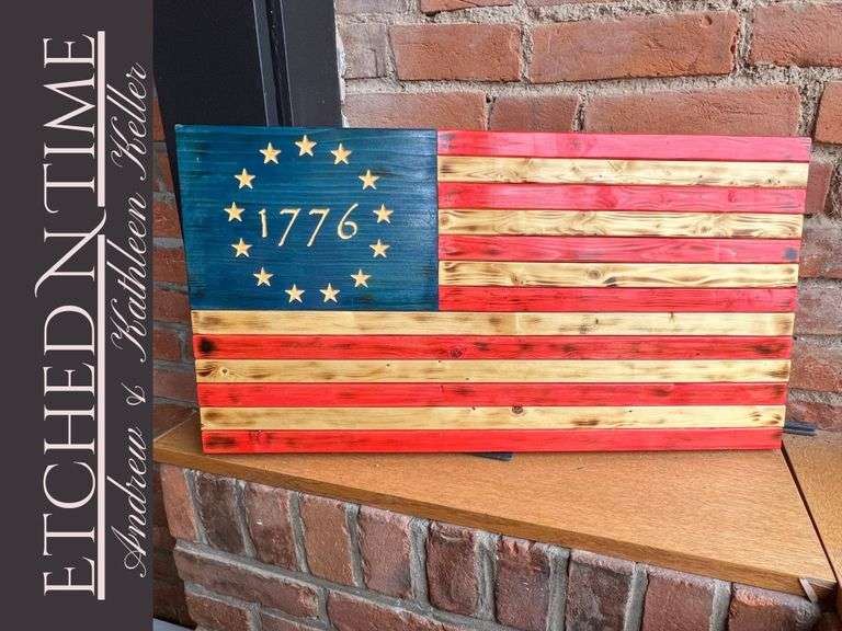 1776 Wooden US Flag from Etched N Time - Property Peddler