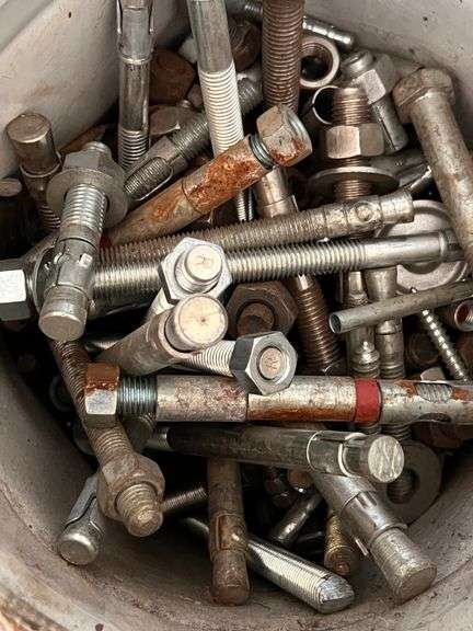 2 Buckets of Bolts / Screw Anchors - Property Peddler