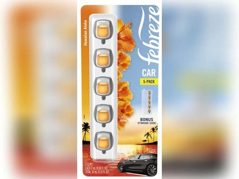 Febreze Car Hawaiian Aloha 5 pack with Bonus Storage Case 12.2 ...