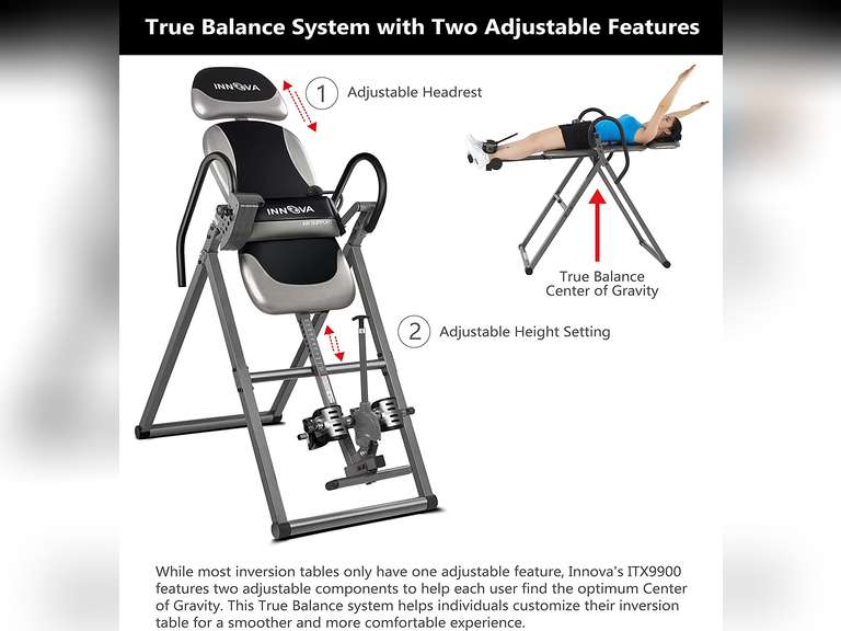 INNOVA HEALTH AND FITNESS ITX9900 Inversion Table with Air Lumbar ...