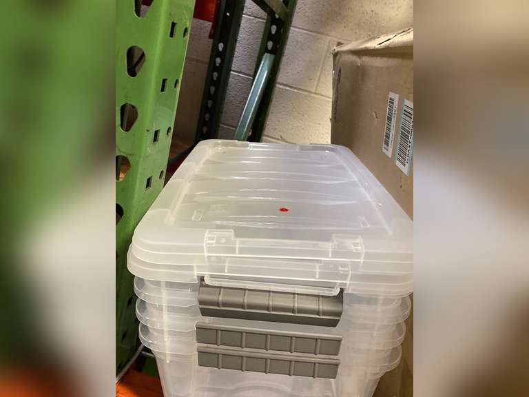 RIS USA TB Clear Plastic Storage Bin Tote Organizing Container with ...