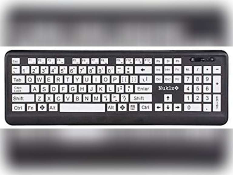 Nuklz N Wireless Large Print Full Size Computer Keyboard | High ...