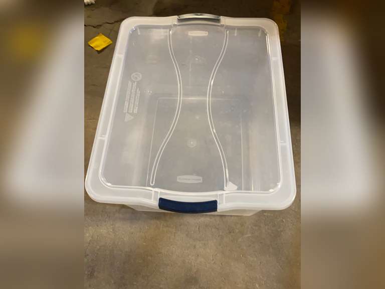 Rubbermaid Clever Store Basic Latch-Lid Container, 71 qt, 18.63" x 23.5 ...