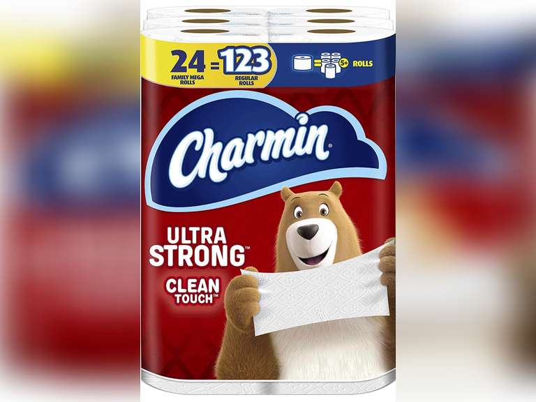 Charmin Ultra Strong Clean Touch Toilet Paper, 24 Family Mega Rolls ...