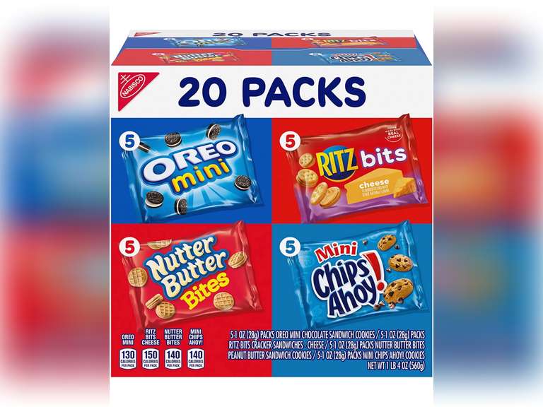 Nabisco Classic Mix Variety Pack, OREO Mini, CHIPS AHOY! Mini, Nutter ...