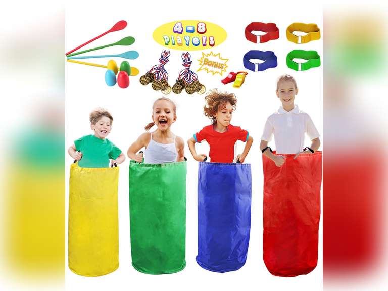 28PCS Potato Sack Race Bags, Egg and Spoon Race, Carnival Games 3 ...