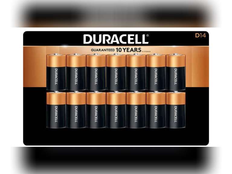 Duracell D 1.5V Coppertop Alkaline D14 Batteries - 14 Pack - 33 ...
