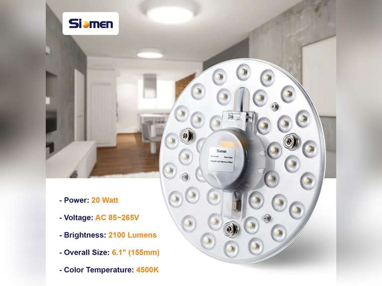 6" 20W 2100LM 4500K AC85~265V Max 277V,LED Light Engine Retrofit Kit ...