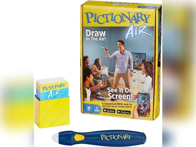 Pictionary Air Drawing Game, Family Game with Light-up Pen and Clue ...