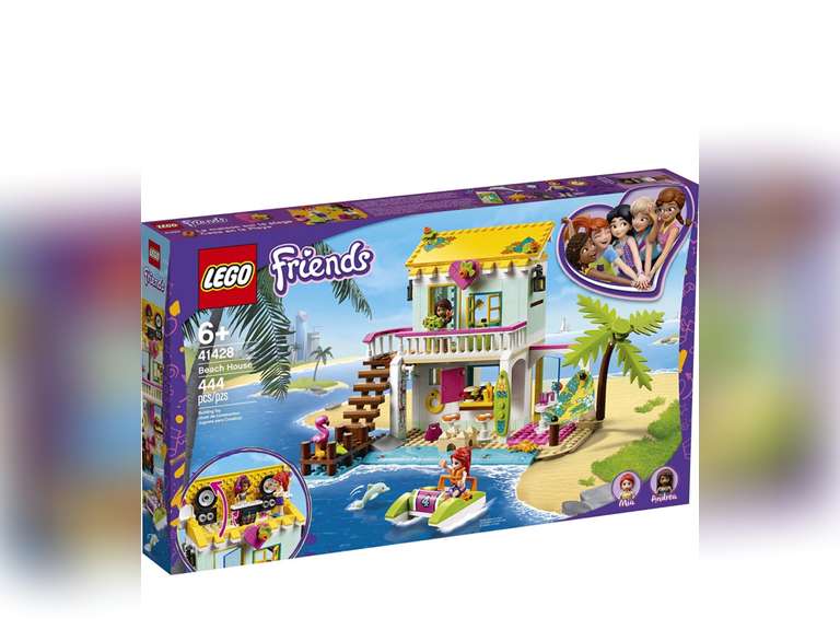 LEGO Friends Beach House 41428 Building Kit; Sparks Hours of Summer ...