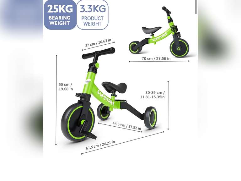 Pink Toddler Trike Besrey 5-in-1 Toddler Tricycle - Balance Bike ...