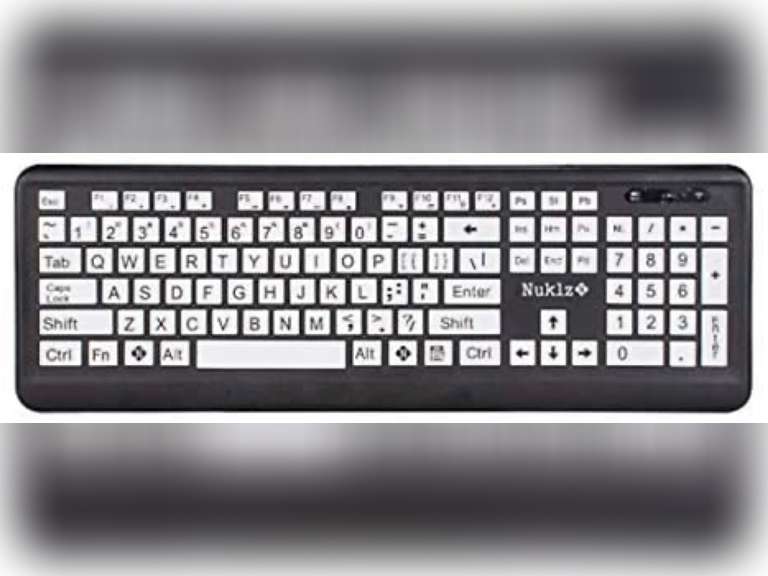 Nuklz N Wireless Large Print Full Size Computer Keyboard | High ...