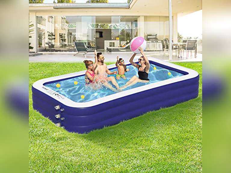 Inflatable Swimming Pool, YUIKIO Upgraded 120"x72"x22" 400 gal Full ...