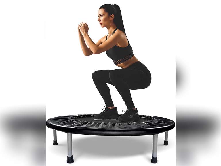 BCAN 38" Foldable Mini Trampoline, Fitness Trampoline with Safety Pad ...