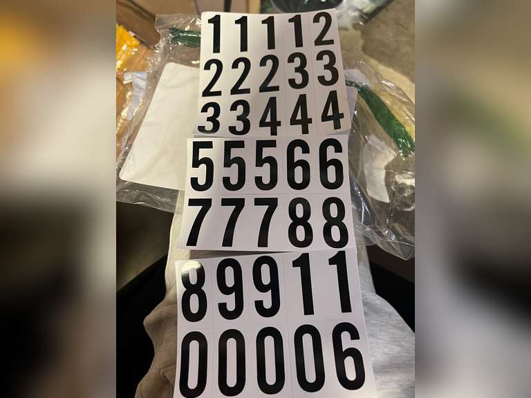 Number Stickers - Quarter Price