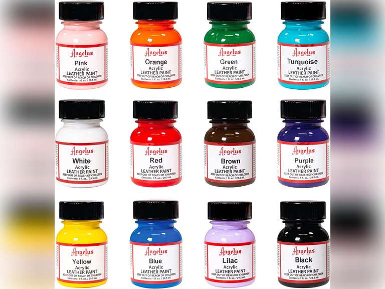 Angelus Leather Paint Starter Kit Set of 12 1 Ounce Bottles 38.56 ...