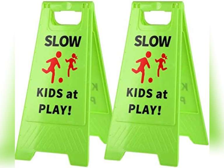 Slow Kids at Play Sign, Children at Play Safety Signs with Double-Sided ...