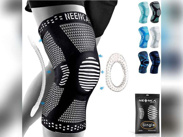 NEENCA Knee Brace with Side Stabilizers & Patella Gel Pads, Adjustable ...