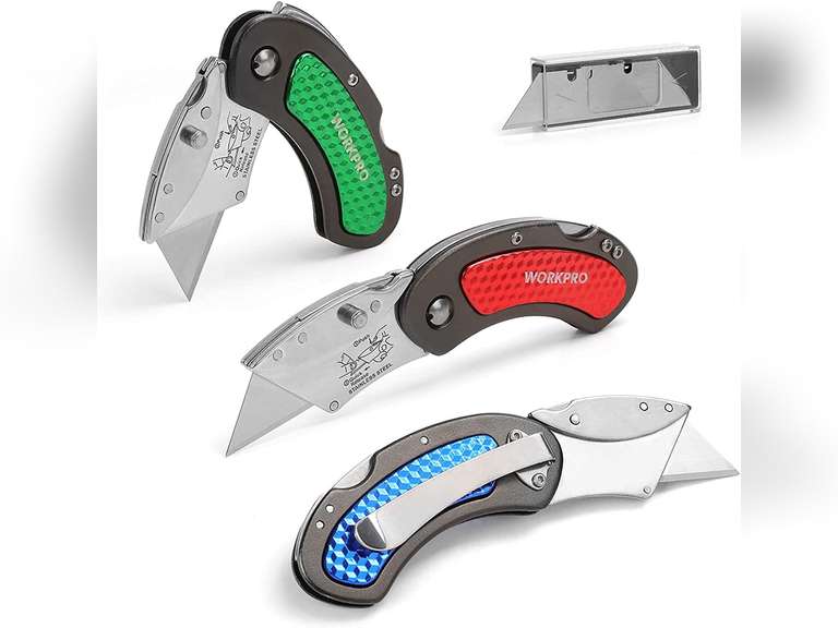 WORKPRO Folding Utility Knife Set Quick Change Blade, Back-lock ...