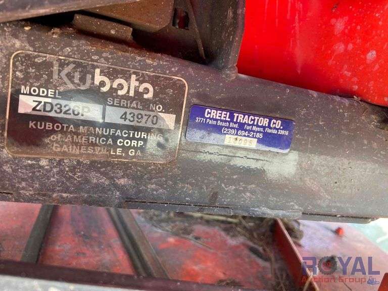 2006 Kubota Bush Hog ZD326P Zero Turn Mower - Royal Auction Group