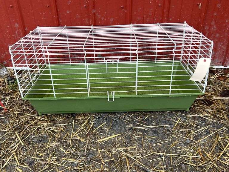 White & Green Guinea Pig / Rabbit Cage - Rogers Community Auction Inc.