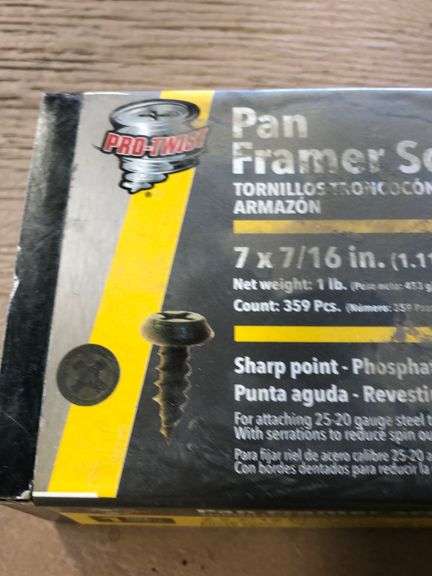 2 New 1 lb Boxes 7x7 1/16" Pan Framer Shop Point Screws - Rogers ...
