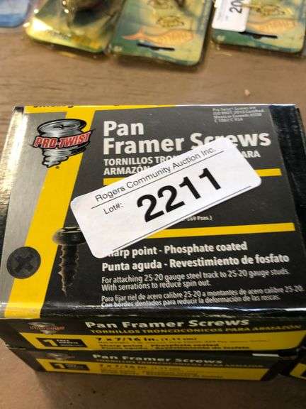 2 New 1 lb Boxes 7x7 1/16" Pan Framer Shop Point Screws - Rogers ...