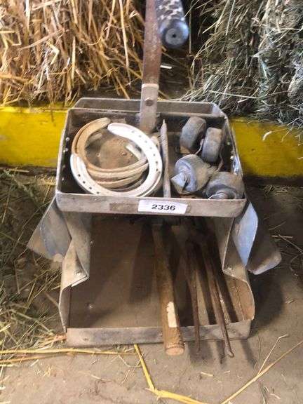 Farrier Box w/ Shoes & Tools - Rogers Community Auction Inc.