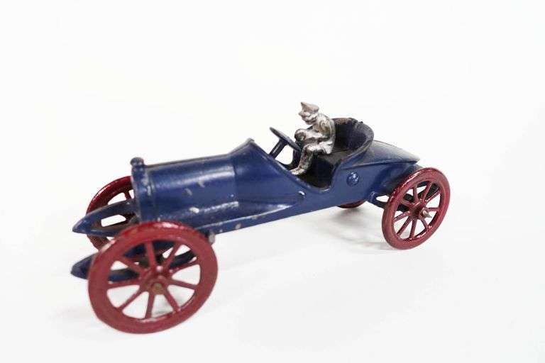 "ABSOLUTE" Circa 1920's Hubley Cast Iron Race Car with Driver - RES ...