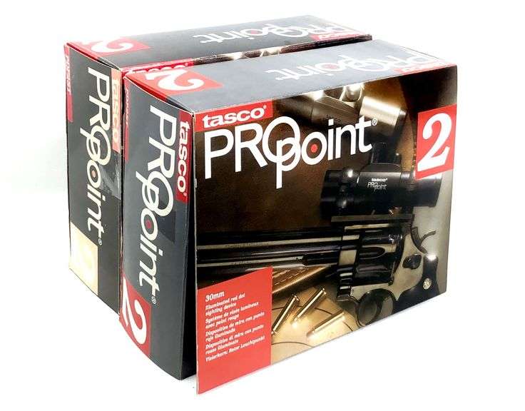 (2) Tasco pro point 2, stainless, red dot sights - RES Auction Services