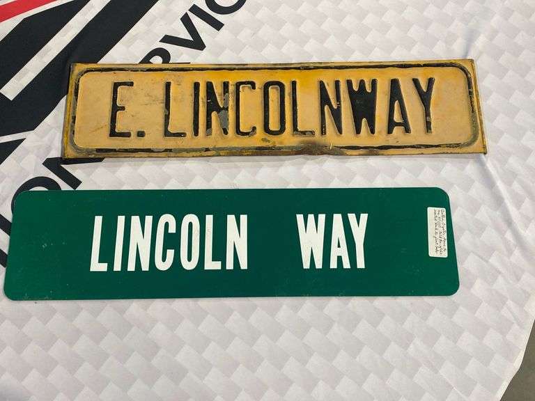 (2) Lincoln Highway Road Signs - RES Auction Services