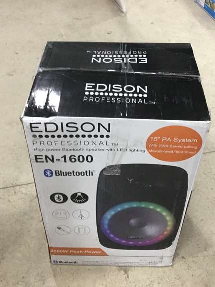 Edison professional EN 1600 Bluetooth speaker w/LED lighting - Rideau Auctions