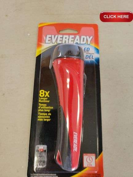 Eveready flashlight red - Rideau Auctions