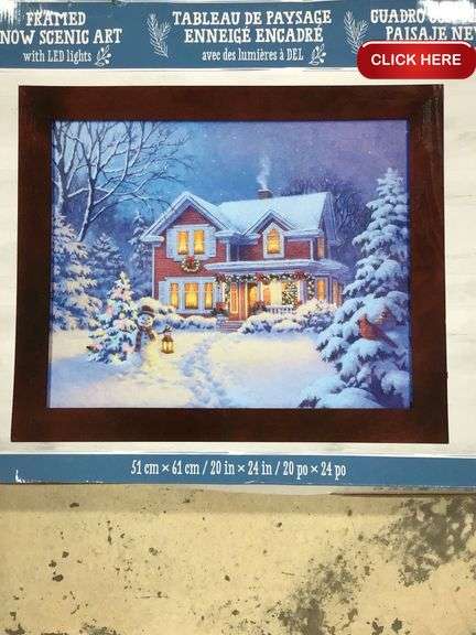 Frames snow scenic art with led lights - Rideau Auctions