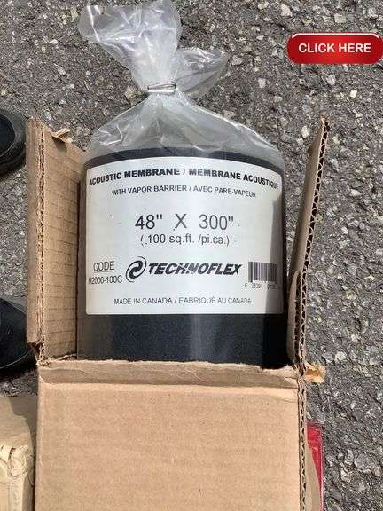 Technoflex acoustic membrane with vapour barrier 48x300” - Rideau Auctions