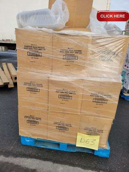 Skid of plastic rib tray & covers - Rideau Auctions