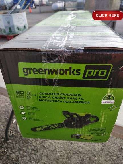 Greenworks pro 80v 18" chainsaw - Rideau Auctions