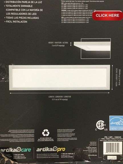 Artika sunray ultra-thin LED panel - Rideau Auctions