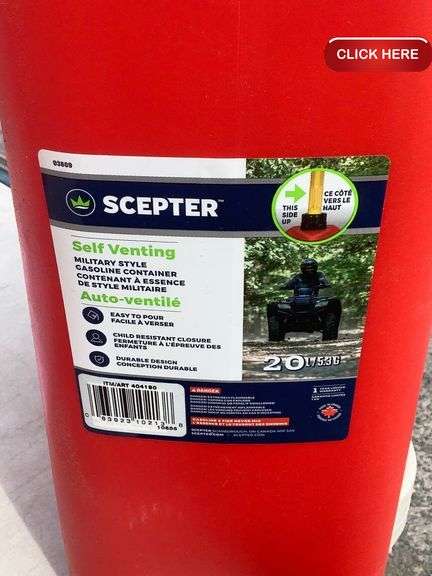 Scepter 20l gas can - Rideau Auctions