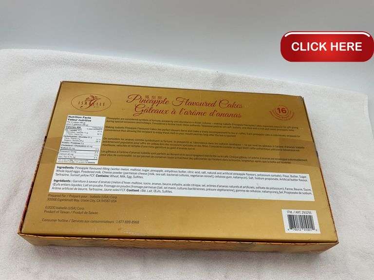 Isabelle pineapple flavoured cakes (16 pc) - Rideau Auctions