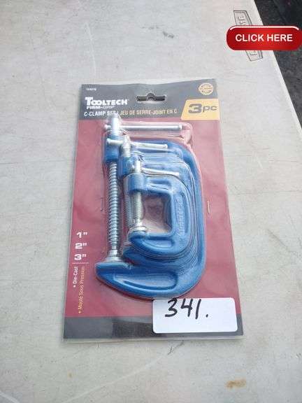 Tool tech 3pc C-clamp set - Rideau Auctions