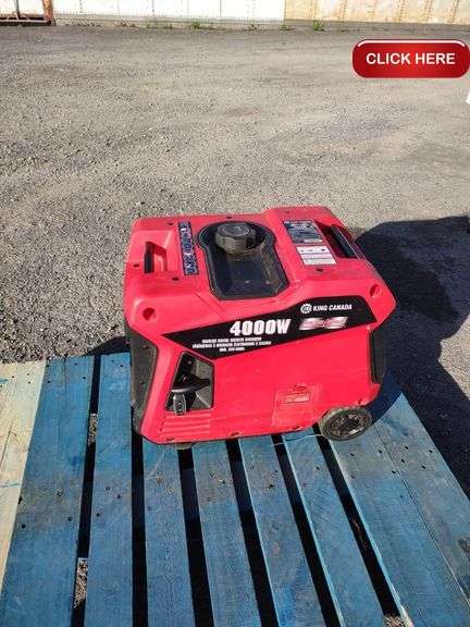 King Canada 4000w gas inverter generator - Rideau Auctions