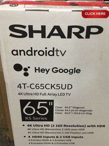 Sharp android tv, 65” - Rideau Auctions