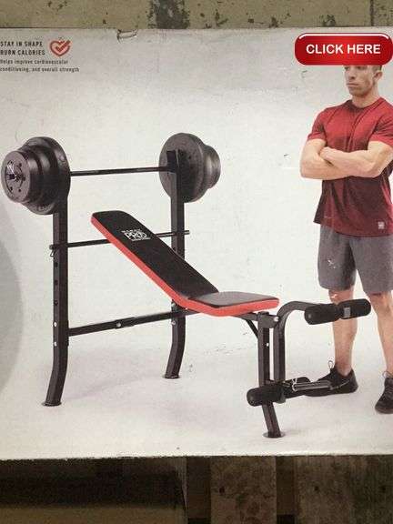 Marcy standard weight bench with vinyl weights - Rideau Auctions
