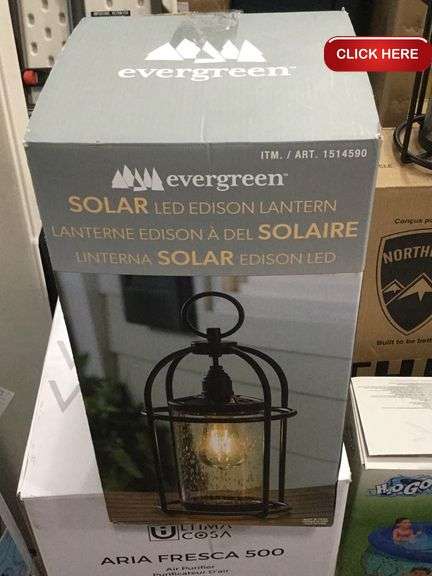 Evergreen Edison solar lantern - Rideau Auctions